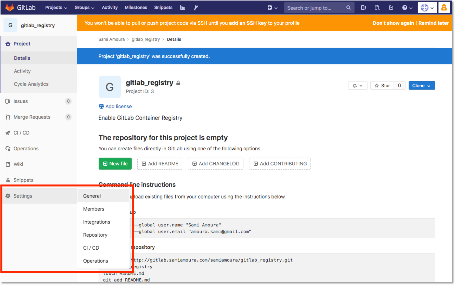 ACTIVATION DU CONTAINER REGISTRY DOCKER SUR GITLAB CE - EAZYTraining